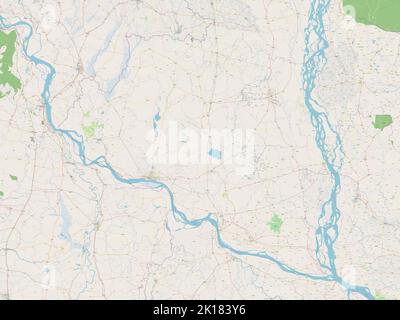 Rajshahi, division of Bangladesh. Open Street Map. Locations and names ...