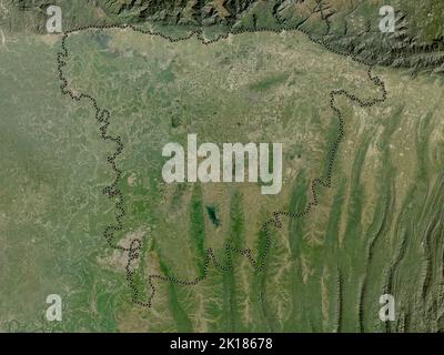 Sylhet, division of Bangladesh. Low resolution satellite map. Locations ...
