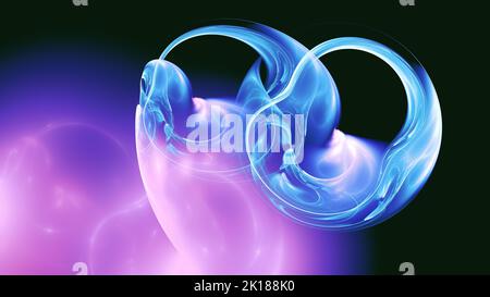 Abstract cyberpunk futuristic plasma orb fractal background in ...