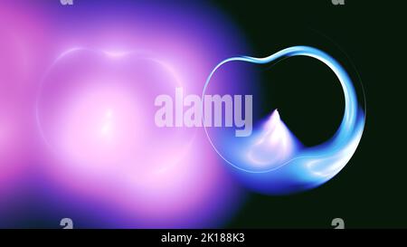 Abstract cyberpunk futuristic plasma orb fractal background in ...