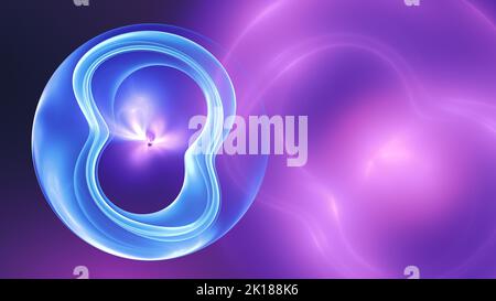 Abstract cyberpunk futuristic plasma orb fractal background in ...