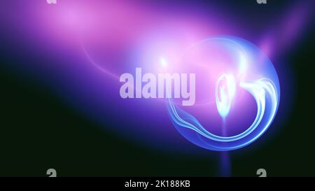 Abstract cyberpunk futuristic plasma orb fractal background in ...