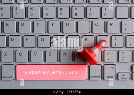 Computer system under construction, maintenance, repair concept. Safety ...