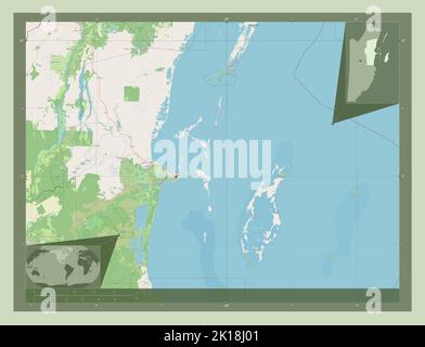 Belize, district of Belize. Open Street Map. Locations and names of ...