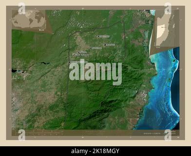 Cayo, district of Belize. High resolution satellite map Stock Photo - Alamy