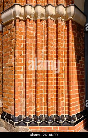 Jamb facings of a church portal with archivolts from the Brick Gothic ...