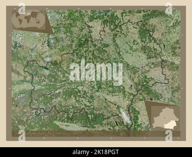 Homyel', region of Belarus. High resolution satellite map. Locations ...
