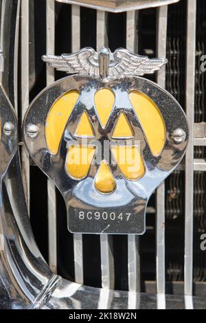 Vintage AA Automobile Association badge logo above the England flag on ...