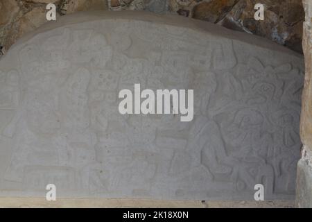 Stone Stela 9 of the Archaeological site Monte Alban. Zapotec Culture ...
