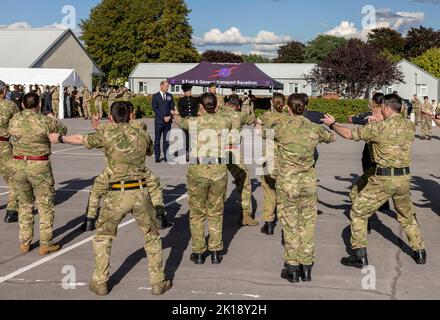 The Prince and Princess of Wales watch New Zealand troops performing ...