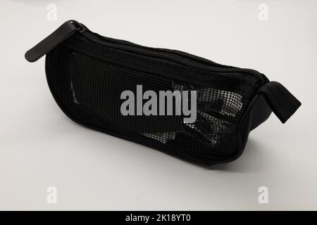 Black pencil case isolated on white background Stock Photo - Alamy