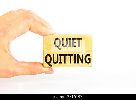 Quiet quitting symbol. Concept words Quiet quitting on wooden blocks ...