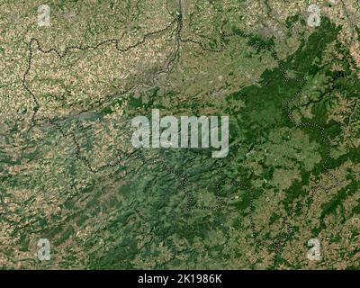 Liege, province of Belgium. High resolution satellite map. Locations ...