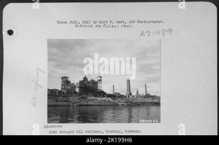 Bomb Damaged Oil Refinery, Hamburg, Germany Stock Photo - Alamy