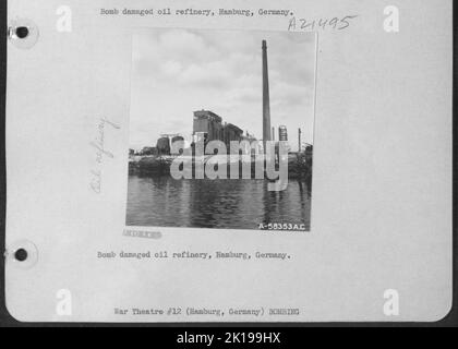 Bomb Damaged Oil Refinery, Hamburg, Germany Stock Photo - Alamy
