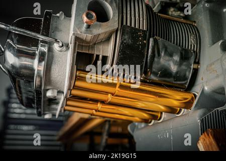 Copper pipes on engine assembly Stock Photo - Alamy