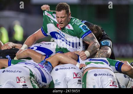 Treviso, Italy. 16th Sep, 2022. Ali Price (Glasgow Warriors) during ...