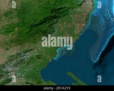 Toledo, district of Belize. High resolution satellite map. Corner ...