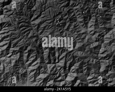 Haa, district of Bhutan. Elevation map colored in wiki style with lakes ...