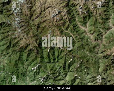 Haa, district of Bhutan. High resolution satellite map. Locations and ...