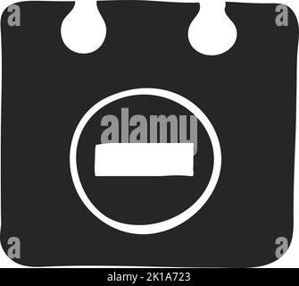 Hand drawn Unavailable label icon in sticker style vector illustration ...