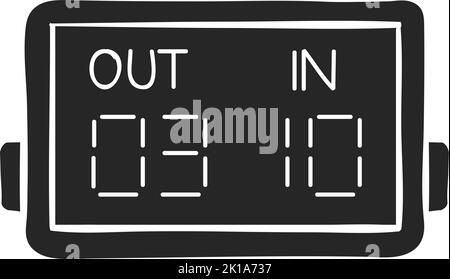 Hand drawn Player substitution board icon in sticker style vector ...