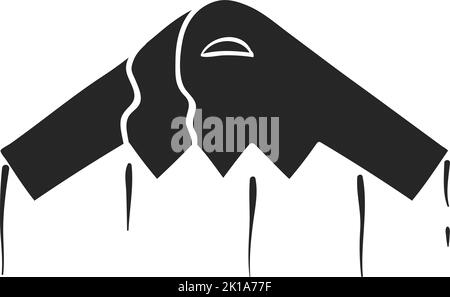 Hand drawn Stealth bomber icon in gold foil texture vector illustration ...