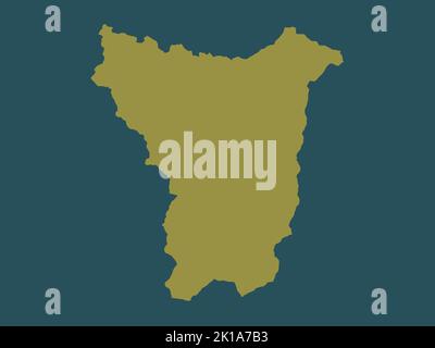 Lhuentse, district of Bhutan. Solid color shape. Locations and names of ...