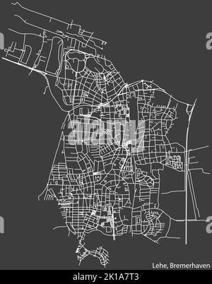 Street roads map of the LEHE DISTRICT, BREMERHAVEN Stock Vector Image ...
