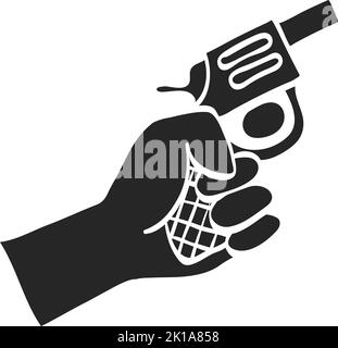 Hand drawn Starting gun icon in gold foil texture vector illustration ...