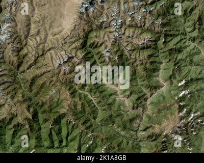 Paro, district of Bhutan. High resolution satellite map. Locations of ...
