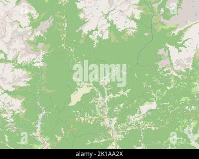 Punakha, district of Bhutan. Open Street Map. Locations and names of ...