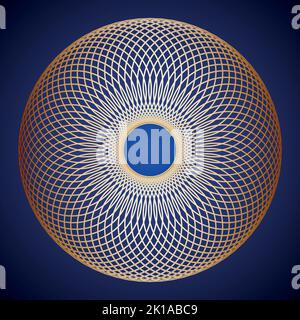 Gold Torus Yantra Sacred Geometry in dark blue background Stock Vector ...