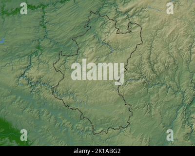 Luxembourg, province of Belgium. Colored elevation map with lakes and ...