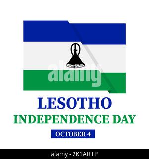 Lesotho Independence Day typography poster. National holiday celebrate ...