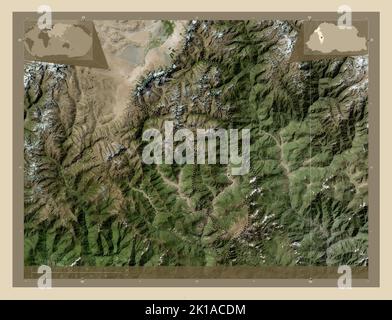 Thimphu, district of Bhutan. High resolution satellite map. Locations ...