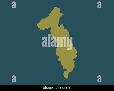 Thimphu, district of Bhutan. Solid color shape. Locations and names of ...