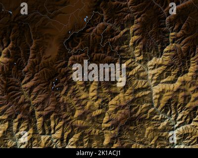 Thimphu, district of Bhutan. Elevation map colored in wiki style with ...