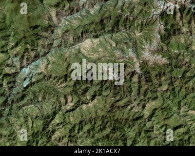 Trashigang, district of Bhutan. High resolution satellite map ...