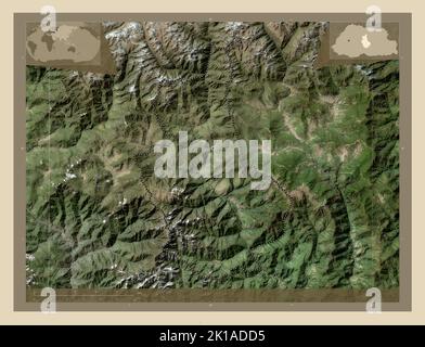 Trongsa, district of Bhutan. High resolution satellite map Stock Photo ...
