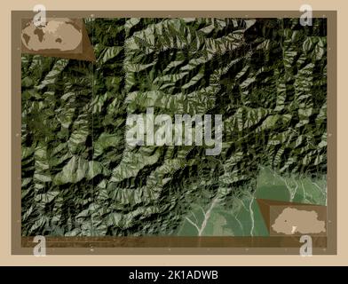 Tsirang, district of Bhutan. Low resolution satellite map Stock Photo ...