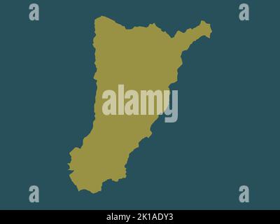 Tsirang, district of Bhutan. Solid color shape. Locations and names of ...