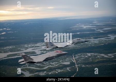 F-15C Eagles, assigned to the 125th Fighter Wing, Jacksonville Air National Guard Base, Florida ...