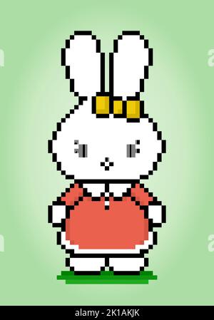 Easter Bunny Pixel Art 8 Bit Game Cartoon Stock Vector Image & Art - Alamy