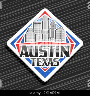 austin skyline outline on white background, vector illustration Stock ...