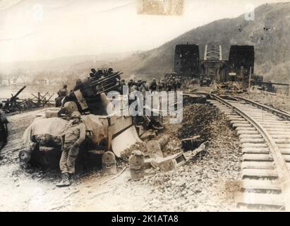 historic bridge ruin of remagen germany Stock Photo - Alamy