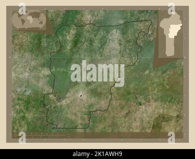Borgou, department of Benin. High resolution satellite map Stock Photo ...