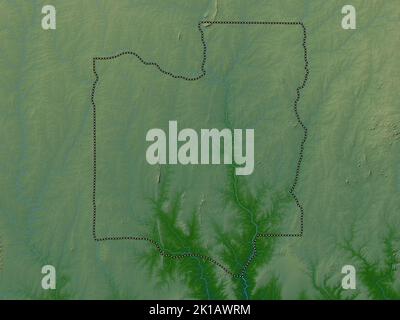 Collines, department of Benin. Elevation map colored in wiki style with ...