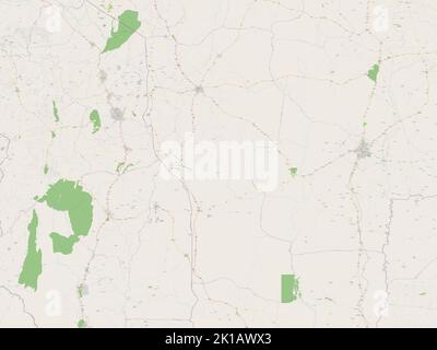 Donga, department of Benin. Open Street Map. Locations of major cities ...