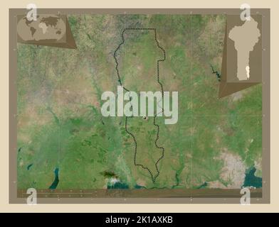 Plateau, department of Benin. High resolution satellite map. Locations ...